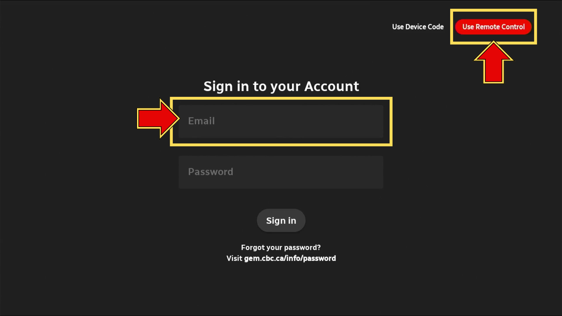 How do I log in to the CBC Gem app for Android TV? – CBC Help Centre